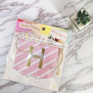 Daiso | Party Supplies | New Daiso Happy Birthday Reversible Flag ...